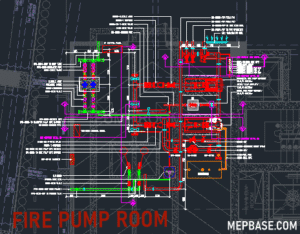 AutoCAD Fire Pump Room Detailed Drawing Free Download