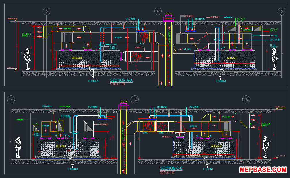 AHU Plant Room Plan & Sections Shop Drawing Free Download (2025)
