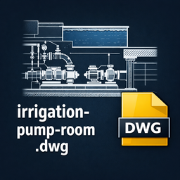 Irrigation Pump Room Sectional Plan DWG Free Download
